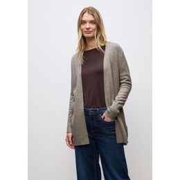 Street One Damen Strickjackesandstone mocha meliert, Gr. 44, unifarben, Stoff, 30% Polyester, 27% Polyacryl, 23% Polyamid, 20% Viskose, Strickjacken,