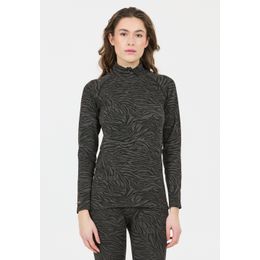 ENDURANCE ATHLECIA Funktionsshirt ATHLECIA "Anana", Herren, Gr. S/M, schwarz, 67% Polyamid, 26% Polyester, 7% Elasthan, mehrfarbig, normal, hoch geschlossener Ausschnitt, Shirts Funktionsshirt, mit integriertem Rei&szlig;verschluss