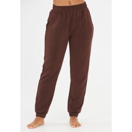 ENDURANCE ATHLECIA Sweathose ATHLECIA "Elaina", Damen, Gr. 38, EURO-Größen, braun, 51% Polyester, 44% Modal, 5% Elasthan, unifarben, lang, Hosen, mit toller Atmungsaktivität