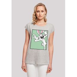 T-Shirt F4NT4STIC "Looney Tunes Bugs Bunny Funny Face", Damen, Gr. XL, grau (erdgrau), Obermaterial: 100% Baumwolle, regular fit, Rundhals, ohne B&uuml;ndchen, Shirts T-Shirt, Print