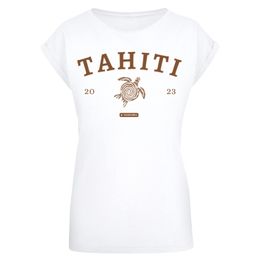T-Shirt F4NT4STIC "PLUS SIZE Tahiti", Damen, Gr. 4XL, wei&szlig;, Obermaterial: 100% Baumwolle, regular fit, Rundhals, ohne B&uuml;ndchen, Shirts T-Shirt, Print