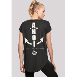 T-Shirt F4NT4STIC "Ahoi Anker Knut & Jan Hamburg", Damen, Gr. L, schwarz, Obermaterial: 100% Baumwolle, regular fit, Rundhals, ohne B&uuml;ndchen, Shirts T-Shirt, Print