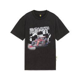 T-Shirt Puma "Scuderia Ferrari Sportswear Car Graphic T-Shirt Jugendliche", Mädchen, Gr. 128, schwarz, Obermaterial: 100% Baumwolle; Rippe: 29% Polyester, 71% Baumwolle, clean, regular fit, Rundhals, Shirts