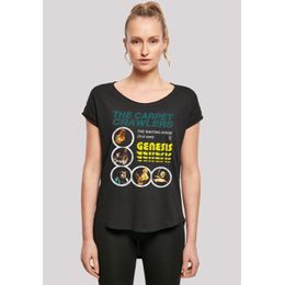T-Shirt F4NT4STIC "Long Cut T-Shirt 'Genesis The Carpet Crawlers'", Damen, Gr. L, schwarz, Obermaterial: 100% Baumwolle, regular fit, Rundhals, ohne B&uuml;ndchen, Shirts T-Shirt, Damen,Premium Merch,Lang,Longshirt,Bandshirt