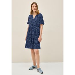 Sommerkleid Cecil, Damen, Gr. L42, US-Gr&ouml;&szlig;en, urban navy blau, Stoff, 100% Viskose, bedruckt, normal knielang, V-Ausschnitt, normaler Saum, Kleider Sommerkleid, mit allover Print
