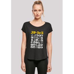 T-Shirt F4NT4STIC "Star Wars Japanese Character Thumbnail", Damen, Gr. XL, schwarz, Obermaterial: 100% Baumwolle, regular fit, Rundhals, ohne B&uuml;ndchen, Shirts T-Shirt, Damen,Premium Merch,Lang,Longshirt,Bedruckt
