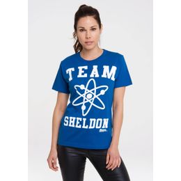 T-Shirt logoshirt "TBBT &ndash; Team Sheldon", Damen, Gr. 4XL, blau, 100% Baumwolle, bedruckt, normal, Rundhals, Shirts T-Shirt, mit lizenziertem Print