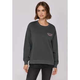 Damen Sweatshirtshore grau, Gr. 46, STREET ONE STUDIO, unifarben, Sweatware, 65% Baumwolle, 35% Polyester, Sweatshirts, im soften Baumwoll-Mix