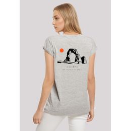 T-Shirt F4NT4STIC "Escape Discover the World Savannah", Damen, Gr. 4XL, grau (erdgrau), Obermaterial: 100% Baumwolle, regular fit, Rundhals, ohne Bündchen, Shirts, Discover the World