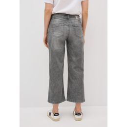 Loose-fit-Jeans Cecil, Damen, Gr. 34, Länge 26, grau (mid grau random wash), Jeans, 78% Baumwolle, 20% Polyester, 2% Elasthan, unifarben, kniebedeckend, Jeans, High Waist