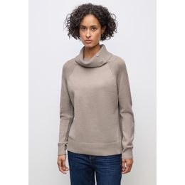 Rollkragenpullover Street One, Damen, Gr. 44, sandstone mocha meliert, Stoff, 30% Polyester, 29% Polyacryl, 21% Viskose, 20% Nylon, unifarben, normal normal, hoch geschlossener Ausschnitt, Strickb&uuml;ndchen, Pullover Rollkragenpullover, mit Stehkragen
