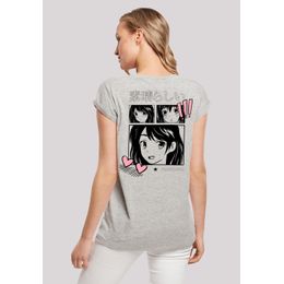 T-Shirt F4NT4STIC "Manga Anime Japan Grafik", Damen, Gr. 4XL, grau (erdgrau), Obermaterial: 100% Baumwolle, regular fit, Rundhals, ohne B&uuml;ndchen, Shirts T-Shirt, Print
