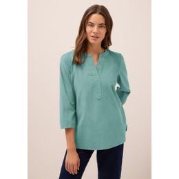 Shirtbluse Cecil, Damen, Gr. M (40), gr&uuml;n (jewel gr&uuml;n), Web, 100% Baumwolle, unifarben, klassisch normal, Rundhals, B&uuml;ndchen, Blusen, aus reiner Baumwolle