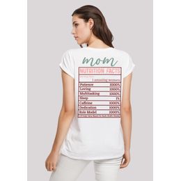 T-Shirt F4NT4STIC "Mom Nutrition Facts", Damen, Gr. 4XL, wei&szlig;, Obermaterial: 100% Baumwolle, regular fit, Rundhals, ohne B&uuml;ndchen, Shirts T-Shirt, Premium Qualit&auml;t