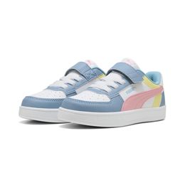 Sneaker Puma "Caven 2.0 Block Sneakers Kinder", Kinder, Gr. 27,5, weiß (weiß pinkscape cool blau pink), Obermaterial: Synthetik, Textil; Futter: Textil; Innensohle: Textil; Laufsohle: Gummi, Schuhe