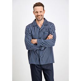 Schlafhose Bison "Bison Pyjamas", Herren, Gr. L, blau (navy), Obermaterial: 100% Baumwolle, bequem, Hosen