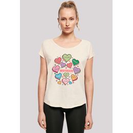 T-Shirt F4NT4STIC "Muttertag Mama Herzen", Damen, Gr. L, wei&szlig; (sandwei&szlig;), Obermaterial: 100% Baumwolle, regular fit, Rundhals, ohne B&uuml;ndchen, Shirts T-Shirt, Premium Qualit&auml;t