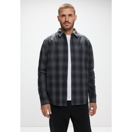 Karohemd Street One MEN, Herren, Gr. 3XL48, US-Gr&ouml;&szlig;en, grau (heavy grau), Web, 100% Baumwolle, kariert, normal normal, V-Ausschnitt, B&uuml;ndchen, Hemden Karohemd, mit Knopfleiste