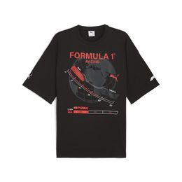 T-Shirt Puma "F1 Graphic T-Shirt Herren", Herren, Gr. S, schwarz, Obermaterial: 100% Baumwolle; Rippe: 71% Baumwolle, 29% Polyester, clean, relaxed fit, Rundhals, Shirts