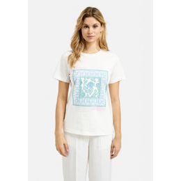 Smith & Soul Rundhalsshirt SMITH & SOUL, Damen, Gr. XS, blau (true blau), Single Jersey, Material: 100% Baumwolle, bedruckt, regular fit normal, Rundhals, eingesetzt gerader Abschluss, Shirts Rundhalsshirt, aus Baumwolle