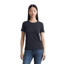 Marc O'Polo T-Shirt MARC O'POLO "aus Organic Cotton SIngle Jersey", Damen, Gr. L, blau (manic midnight), Obermaterial: 100% Baumwolle, unifarben, Basic, regular fit, Shirts