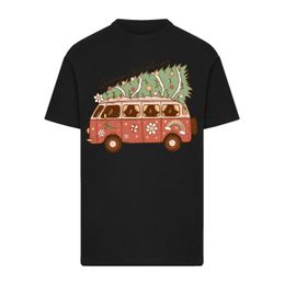 F4NT4STIC Herren T-Shirt "Groovy Weihnachten Camper Van"schwarz, Gr. S, Obermaterial: 100% Baumwolle, Shirts, Premium Qualität