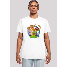 T-Shirt F4NT4STIC "Disney Muppets Group Circle", Damen, Gr. L, weiß, Obermaterial: 100% Baumwolle, regular fit, Rundhals, ohne Bündchen, Shirts T-Shirt, Herren,Premium Merch,Regular-Fit,Basic,Bedruckt