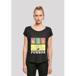 T-Shirt F4NT4STIC "Spongebob Schwammkopf FUNBOB", Damen, Gr. M, schwarz, Obermaterial: 100% Baumwolle, regular fit, Rundhals, ohne B&uuml;ndchen, Shirts T-Shirt, Damen,Premium Merch,Lang,Longshirt,Bedruckt