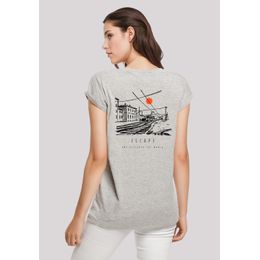T-Shirt F4NT4STIC "Discover the World Train Station", Damen, Gr. 4XL, grau (erdgrau), Obermaterial: 100% Baumwolle, regular fit, Rundhals, ohne Bündchen, Shirts, Premium Qualität, ESCAPE Collection
