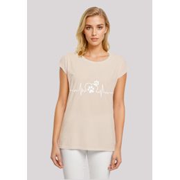 T-Shirt F4NT4STIC "Herzschlag Hunde Liebe", Damen, Gr. 4XL, weiß (sandweiß), Obermaterial: 100% Baumwolle, regular fit, Rundhals, ohne Bündchen, Shirts T-Shirt, Premium Qualität