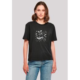 T-Shirt F4NT4STIC "Skelettpaar tanzt mit Band", Damen, Gr. L, schwarz, Obermaterial: 100% Baumwolle, oversize, Rundhals, ohne B&uuml;ndchen, Shirts T-Shirt, Premium Qualit&auml;t