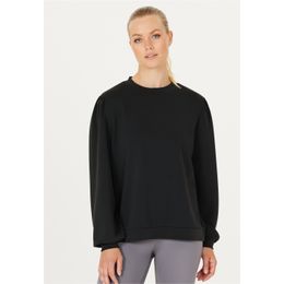 ENDURANCE ATHLECIA Sweatshirt ATHLECIA "Jillnana", Damen, Gr. 38, schwarz, 51% Polyester, 44% Modal, 5% Elasthan, unifarben, kurz, Rundhals, Sweatshirts Sweatshirt, aus weichem Stoff mit entspannter Passform