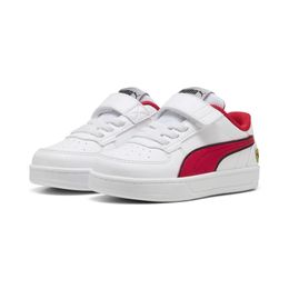 Sneaker Puma "Scuderia Ferrari Caven 2.0 Sneakers Kinder", Kinder, Gr. 25, wei&szlig; (wei&szlig; rosso corsa rot), Obermaterial: Synthetik, Leder; Futter: Textil; Innensohle: Textil; Laufsohle: Gummi, Schuhe Sneaker