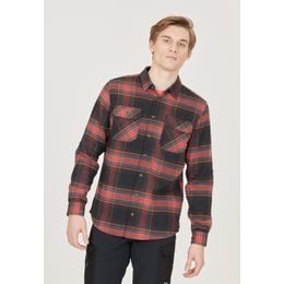 Fleeceshirt WHISTLER "Jamba", Herren, Gr. S, schwarz (schwarz, rot), 100% Baumwolle, mehrfarbig, normal, ohne Ausschnitt, Shirts, aus atmungsaktivem Flannel