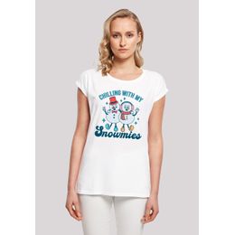 T-Shirt F4NT4STIC "Chilling with My Snowmies", Damen, Gr. 4XL, wei&szlig;, Obermaterial: 100% Baumwolle, regular fit, Rundhals, ohne B&uuml;ndchen, Shirts T-Shirt, Premium Qualit&auml;t