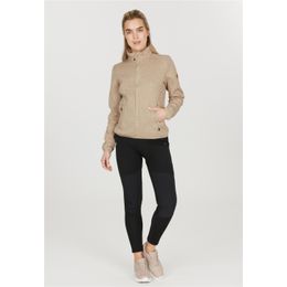 Fleecejacke WHISTLER "SAMANI", Damen, Gr. 46, beige, 100% Polyester, meliert, normal, hoch geschlossener Ausschnitt, Jacken Fleecejacke, aus schnell trocknendem Funktionsmaterial