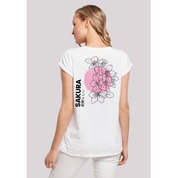 T-Shirt F4NT4STIC "Sakura Japan Grafik", Damen, Gr. 4XL, weiß, Obermaterial: 100% Baumwolle, regular fit, Rundhals, ohne Bündchen, Shirts, Print
