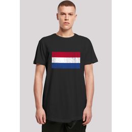T-Shirt F4NT4STIC "Netherlands NIederlande Holland Flagge distressed", Damen, Gr. M, schwarz, Obermaterial: 100% Baumwolle, regular fit, Rundhals, ohne B&uuml;ndchen, Shirts T-Shirt, Print