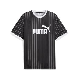 Trainingsshirt Puma "Essentials Gestreiftes Trikot Herren", Herren, Gr. S, schwarz, Obermaterial: 100% Polyester; Ärmelbund: 100% Polyester; Kragen: 100% Polyester, clean, relaxed fit, V-Ausschnitt, Shirts