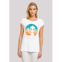 T-Shirt F4NT4STIC "Alien Piece Sonnenuntergang", Damen, Gr. 4XL, weiß, Obermaterial: 100% Baumwolle, regular fit, Rundhals, ohne Bündchen, Shirts T-Shirt, Premium Qualität