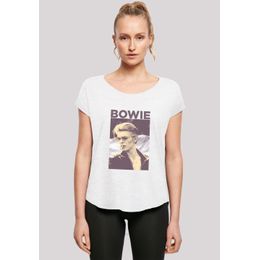 T-Shirt F4NT4STIC "David Bowie Smoking Photograph", Damen, Gr. S, weiß, Obermaterial: 100% Baumwolle, regular fit, Rundhals, ohne Bündchen, Shirts, Print