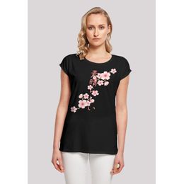T-Shirt F4NT4STIC "Kirschbl&uuml;ten Asien", Damen, Gr. 4XL, schwarz, Obermaterial: 100% Baumwolle, regular fit, Rundhals, ohne B&uuml;ndchen, Shirts T-Shirt, Print