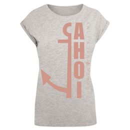 T-Shirt F4NT4STIC "PLUS SIZE Ahoi Anker", Damen, Gr. 4XL, grau (erdgrau), Obermaterial: 100% Baumwolle, regular fit, Rundhals, ohne B&uuml;ndchen, Shirts T-Shirt, Print