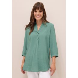 Longbluse Cecil, Damen, Gr. S (38), gr&uuml;n (jewel gr&uuml;n), Stoff, 84% Modal, 16% Polyester, unifarben, normal lang, V-Ausschnitt, B&uuml;ndchen, Blusen Longbluse, mit 3/4 &Auml;rmeln
