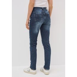 Comfort-fit-Jeans Cecil, Damen, Gr. 25, L&auml;nge 32, blau (mid blau wash), Jeans, 83% Baumwolle, 15% Polyester, 2% Elasthan, unifarben, lang, Jeans, Middle Waist