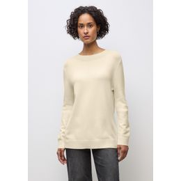Strickpullover Street One, Damen, Gr. 36, soft beige, Stoff, 30% Polyester, 27% Polyacryl, 23% Polyamid, 20% Viskose, Strukturmuster, normal normal, Rundhals, Bündchen, Pullover, Feinstrick