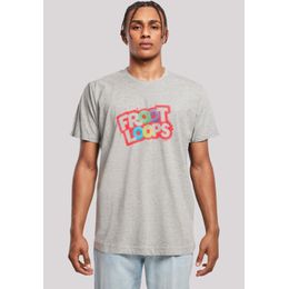 T-Shirt F4NT4STIC "Kellogg's Froot Loops Breakfast Cereal Pop Art", Herren, Gr. XS, erdgrau, Obermaterial: 100% Baumwolle, regular fit, Rundhals, ohne B&uuml;ndchen, Shirts T-Shirt, Premium Qualit&auml;t