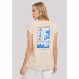 T-Shirt F4NT4STIC "Shibui Series Japan Streetstyle", Damen, Gr. L, wei&szlig; (sandwei&szlig;), Obermaterial: 100% Baumwolle, regular fit, Rundhals, ohne B&uuml;ndchen, Shirts T-Shirt, Japan Streetwear Styles