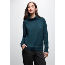 Rollkragenpullover Street One, Damen, Gr. 36, tide blau, Stoff, 30% Polyester, 29% Polyacryl, 21% Viskose, 20% Nylon, unifarben, normal normal, hoch geschlossener Ausschnitt, Strickb&uuml;ndchen, Pullover Rollkragenpullover, mit Stehkragen