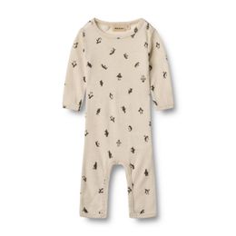 Jumpsuit Wheat "Wheat Wool Jumpsuit L/S Haven", Kinder, Gr. 62, penguins, 100% Wolle, normal, Rundhals, Overalls Jumpsuit